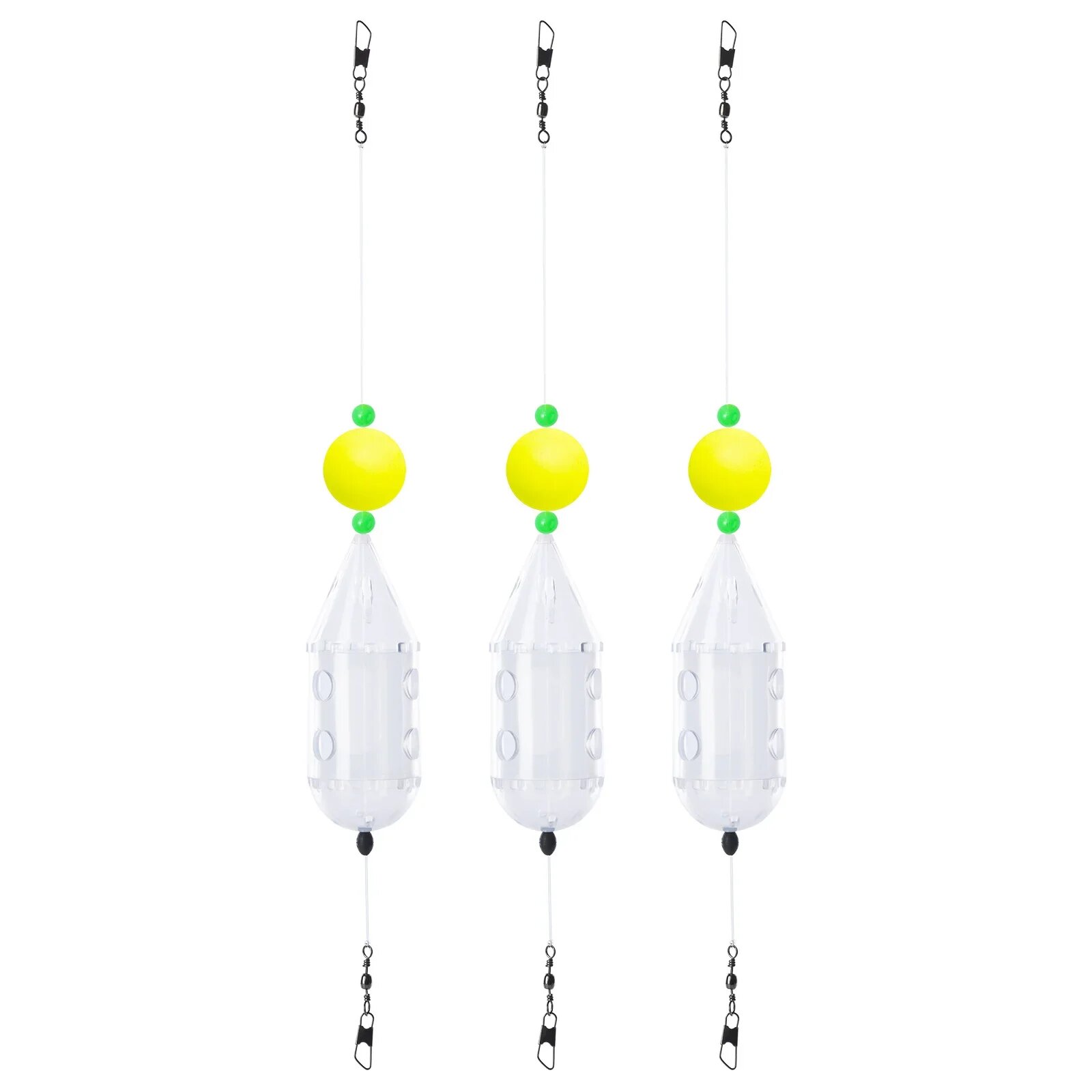 Goture 2/4/5 шт. мини-вращающаяся клетка для приманки, кормушка для личинок, прозрачная крышка, кормушки для плавания с пенопластовым шариком для рыболовных снастей для ловли карпа