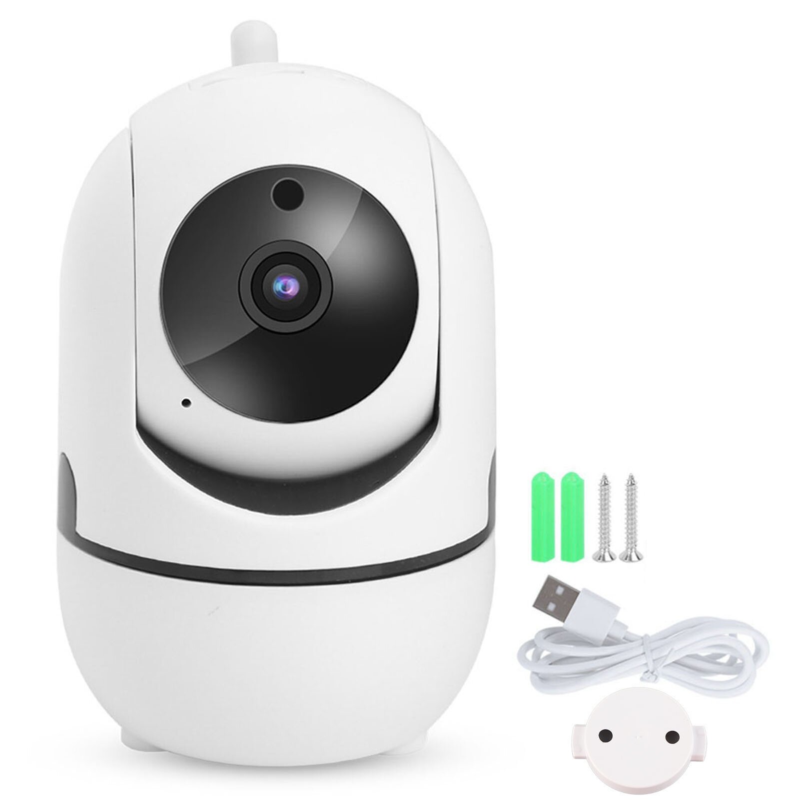 Беспроводная IP-камера с инфракрасным датчиком отслеживания человека и разрешением 1080p для домашней безопасности.