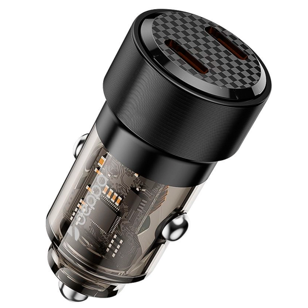 АЗУ Deppa Crystal 2USB-C 3A 50W QC PD (11219) Black