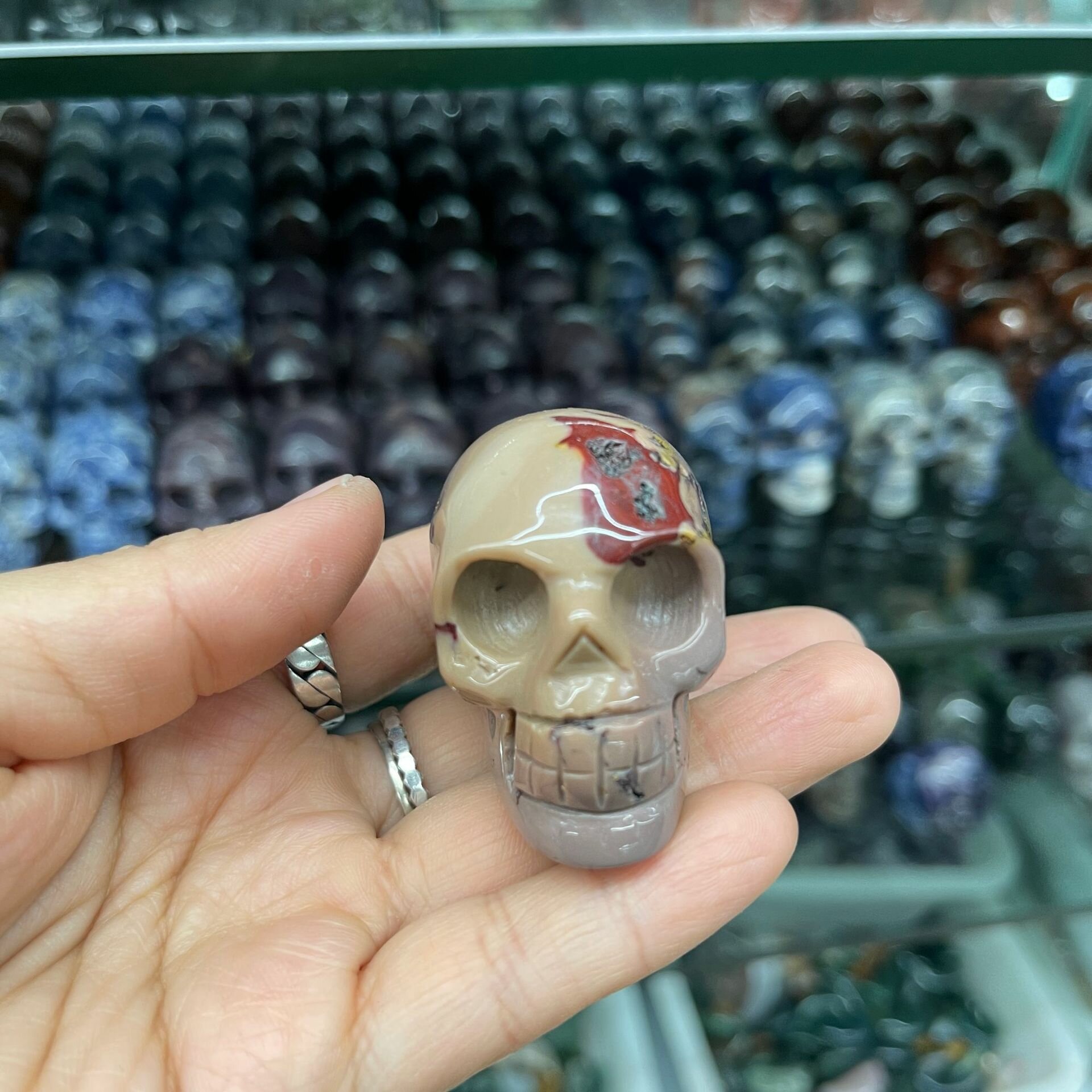 2inch Нефритовый Резной Череп Натуральный Необработанный Камень Полированный Призрачный Голова Хэллоуинское Украшение Кристальный Череп Орнамент