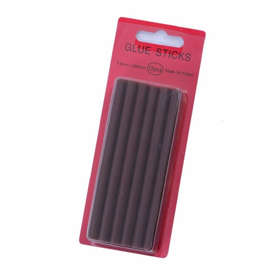 12 шт. термоклея для наращивания волос, тёмно-коричневый