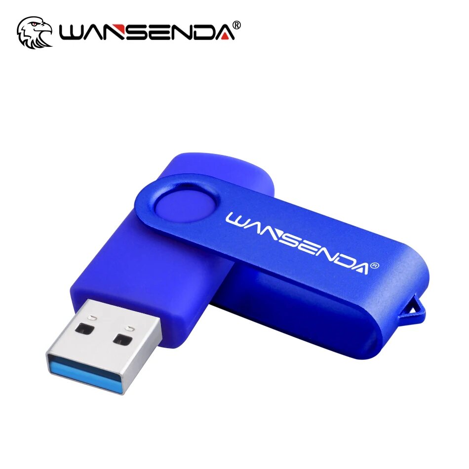 WANSENDA Rotation USB Flash Drive 256ГБ 64 ГБ, Navy Blue