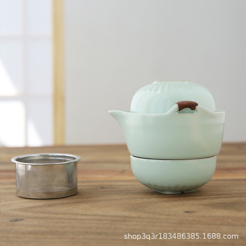 Портативный дорожный чайный набор, быстрый чайник, одна чашка, две чашки, для одного человека, для путешествий на природе, антиожоговый чайник, подарок с логотипом