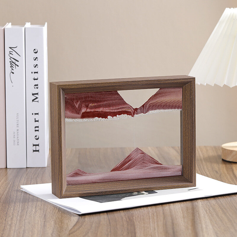 Креативная рамка для фото из массива дерева, арт с текучим песком, 3D рельеф, песочные часы для снятия стресса, высококачественное украшение для дома и бизнеса, ручная работа