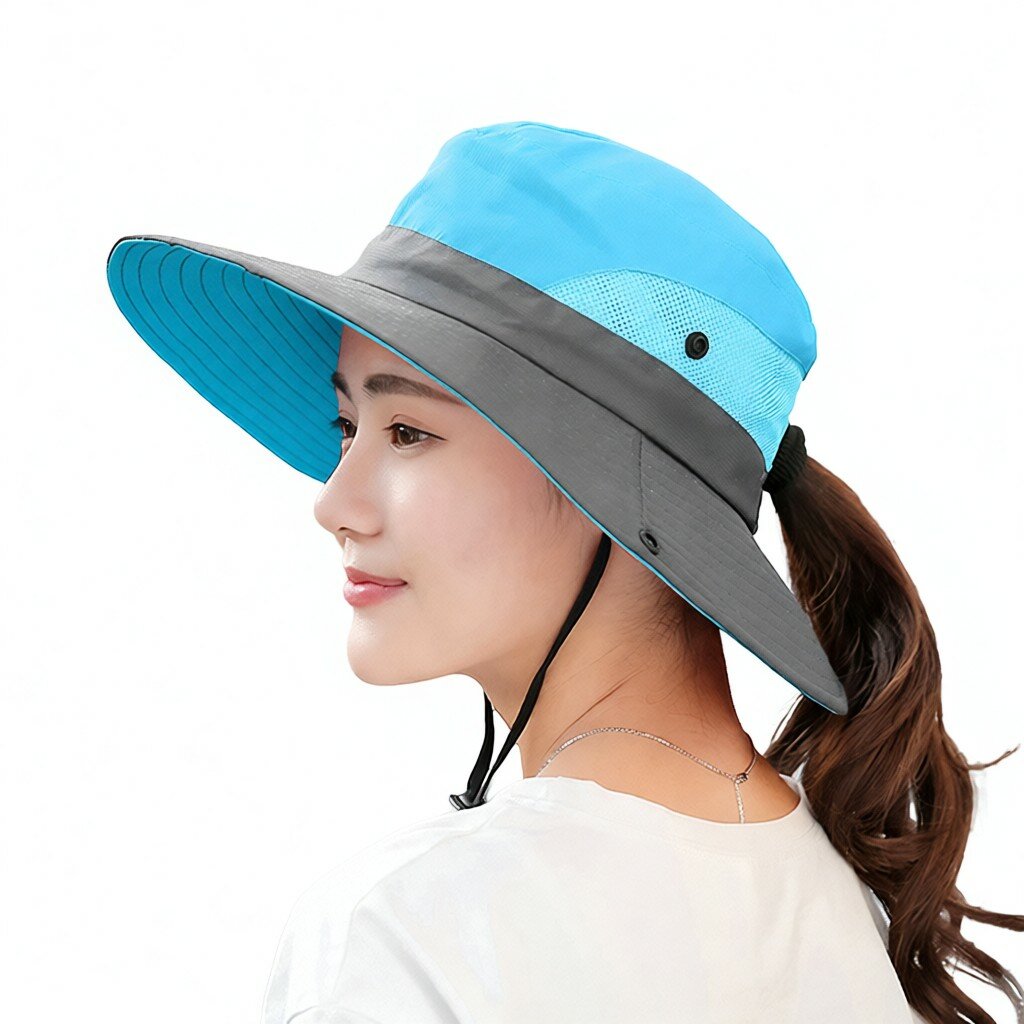 Шляпа солнечная широкополая буни для женщин защита от УФ лето кепка для пляжа путешествий походов кемпинга садоводства цвет синий/розовый/фиолетовый/розовый/оранжевый/красный материал нейлон вес упаковки approx. 100г/3.5 унц пакетный список 1* шляпа