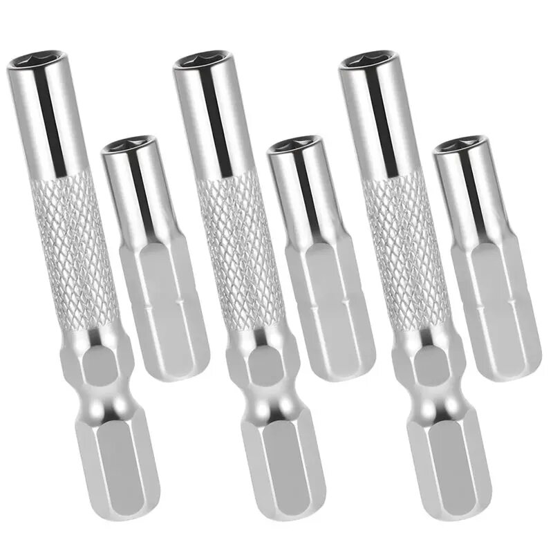 【Феритий!】Магнитный адаптер для шестигранной отвертки от 1/4 до 4 мм (6 шт.), преобразователь бит от 1/4 до 4 мм для набора бит