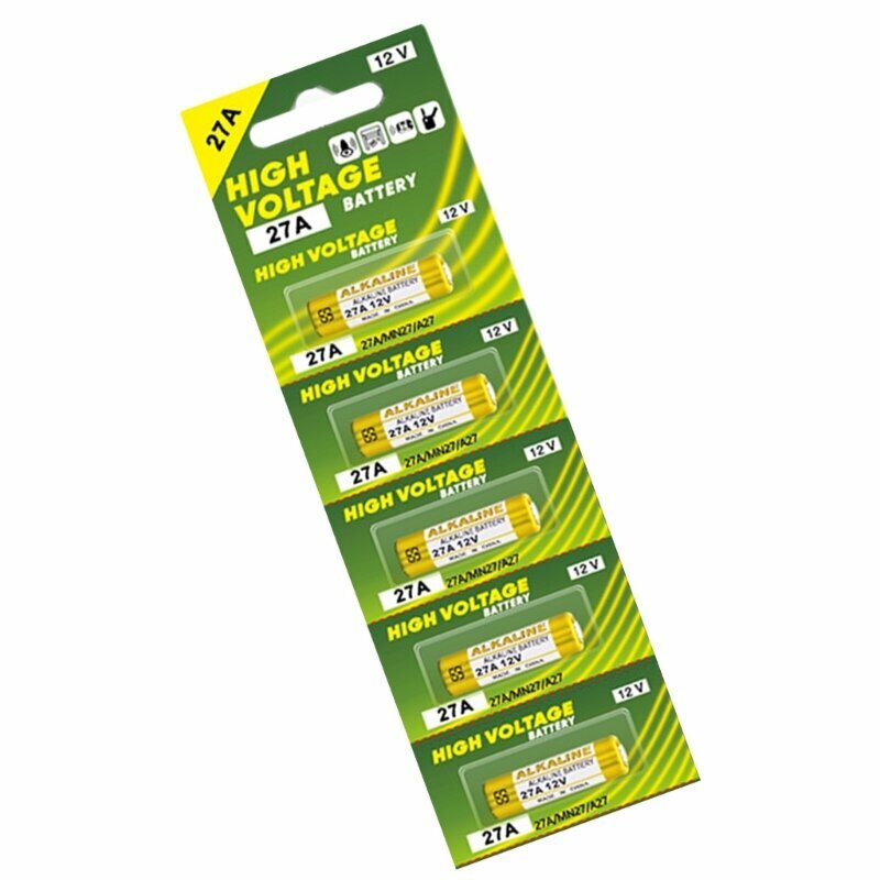 Упаковка из 5шт Щелочных батарей 27A 12V Сухого типа для Открывания гаражных ворот и пультов дистанционного управления со стабильным питанием