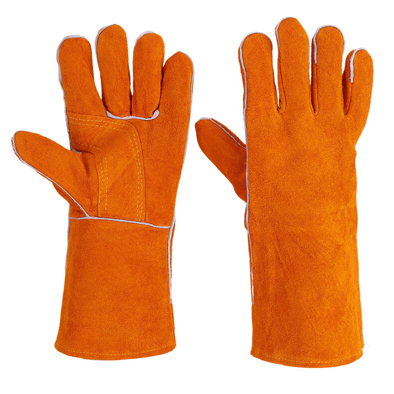 Сварочные перчатки с регулируемой подкладкой из коровьей кожи, перчатки для сварщиков, защитные перчатки из коровьей кожи, огнестойкие сварочные перчатки