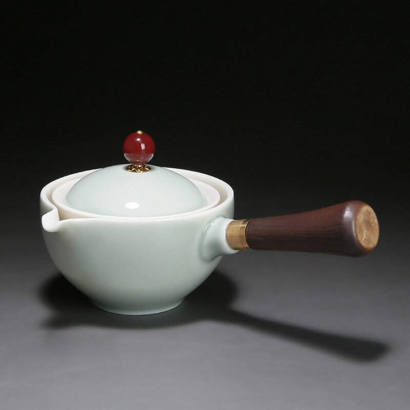 Керамический вращающийся чайник Xiaoyao, автоматический чайник для заваривания, чайник с боковой ручкой, ленивый чайный набор, дорожный комплект