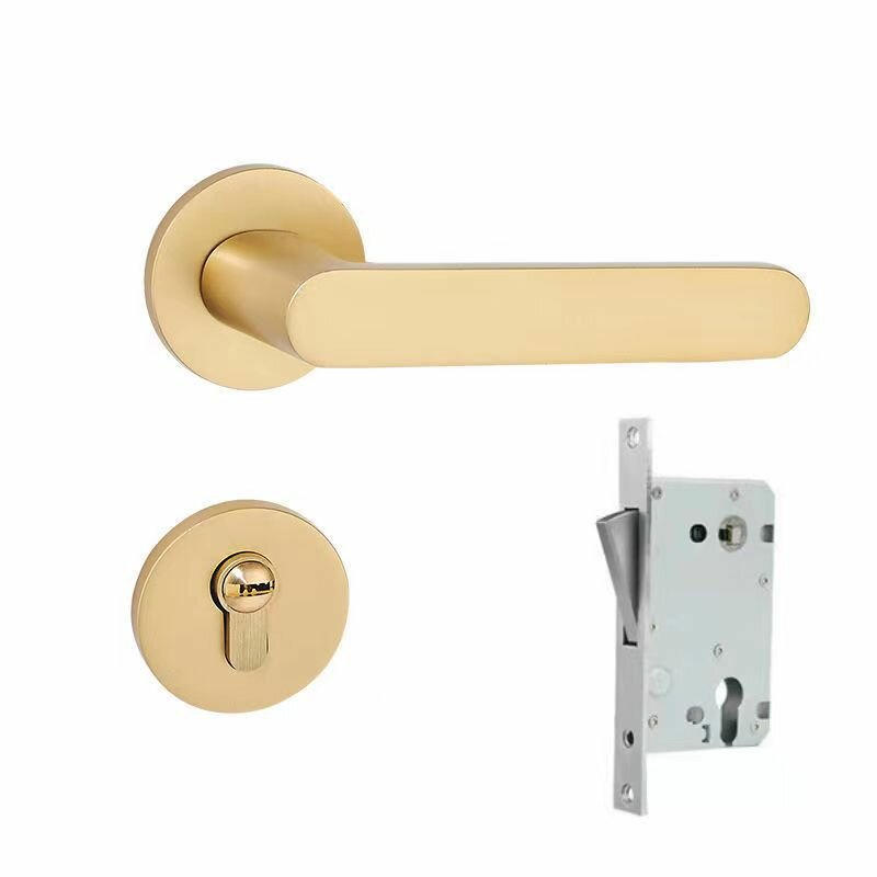 Золотой дверной замок для внутренней спальни, набор дверных замков в американском стиле, магнитный бесшумный дверной замок, ручка для деревянной двери