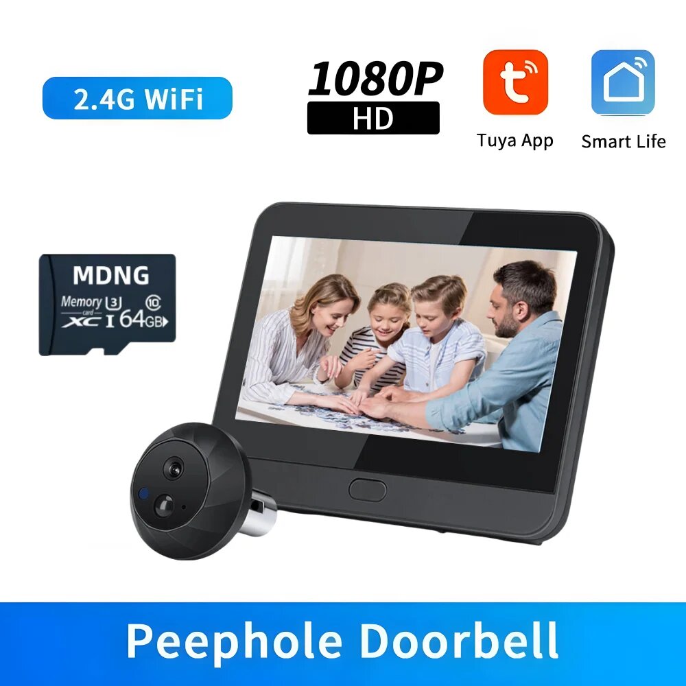 Wi-Fi видеоглазок MDNG HD1080P Tuya-64G