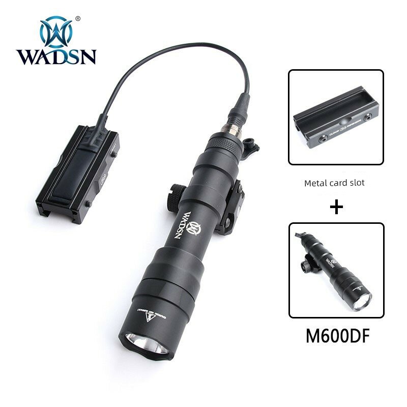Светодиодный фонарик WADSN M600 черный с гравировкой WADSN, подсвеченный хвостовой капот + металлический крепеж для