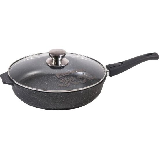 Сковорода Мечта Посуда Мечта Гранит black со съемной ручкой и стеклянной крышкой, 28 см, арт. с028802