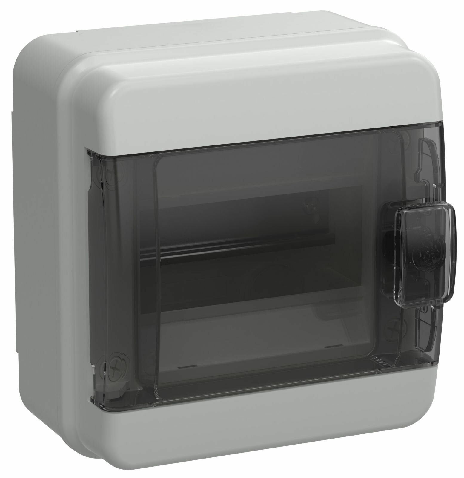 Щит монтажный IEK навесной, на 6 модулей, степень защиты IP65, дверь черная прозрачная