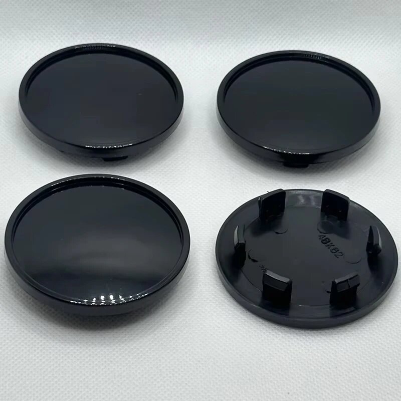 Комплект Из 4 Колпачков Для Центра Диска Колеса 62 Мм, Автомобильный Аксессуар, Прочный, Черный/серебристый