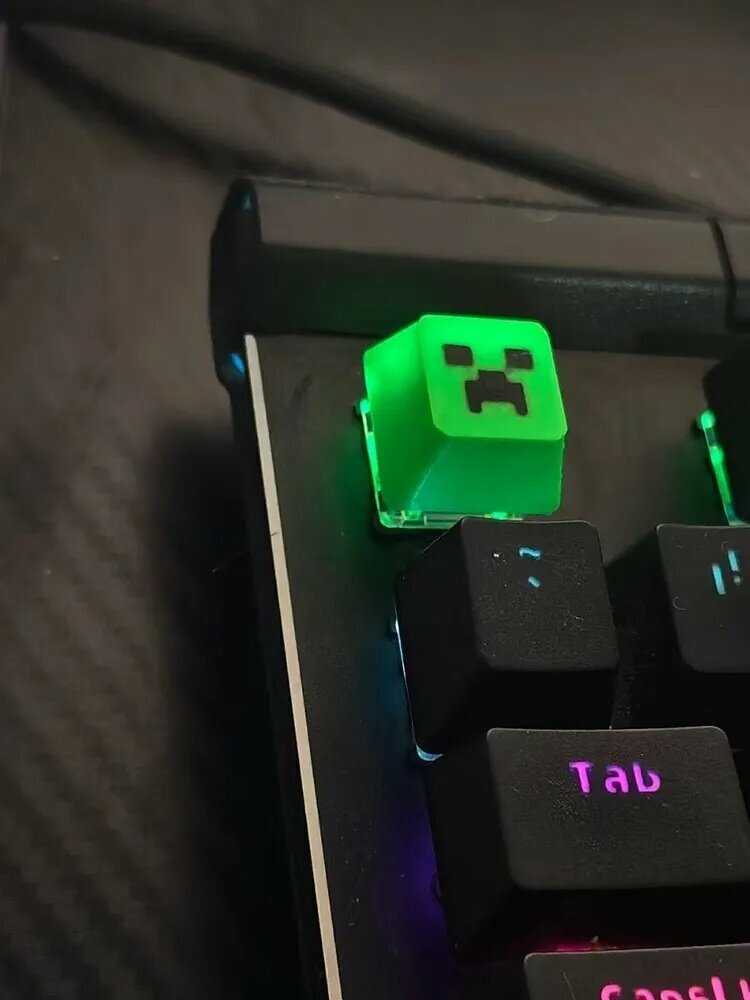 Игровые кейкапы "Майнкрафт" с Крипером, набор 4 шт.