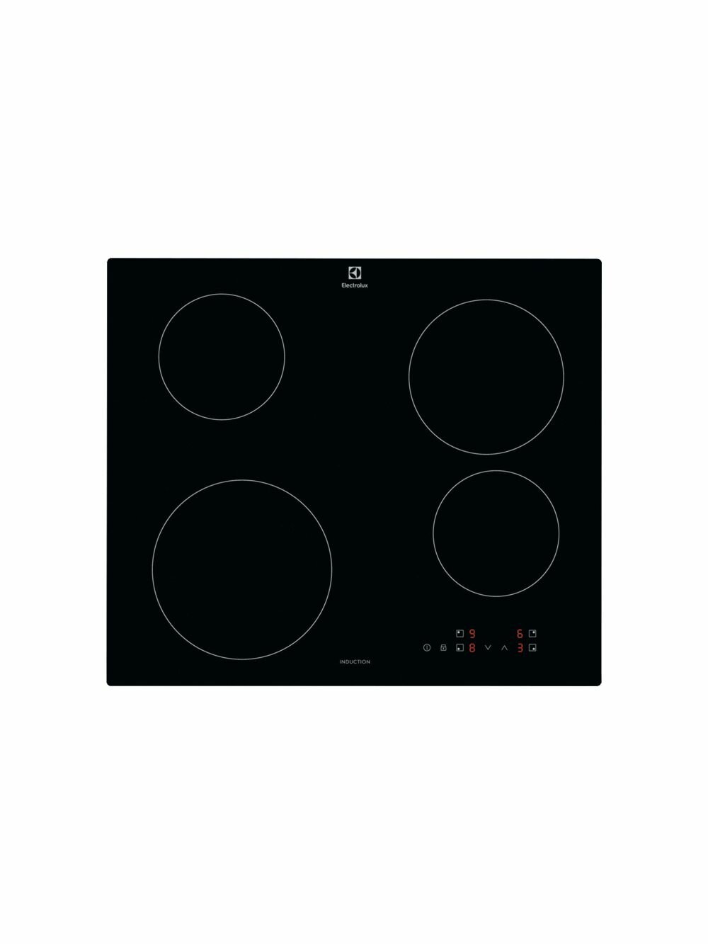 Индукционная варочная панель ELECTROLUX EIB60420CK, 4 конфорки, cтеклокерамика, 6900 Вт, независимая установка