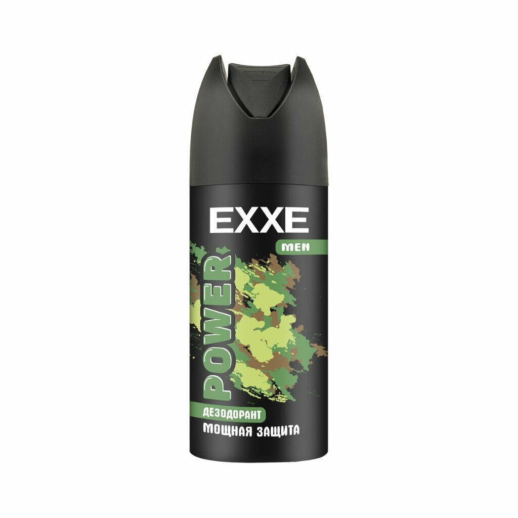 Дезодорант Exxe Men Power мужской, парфюмированный аэрозоль, 150 мл, мощная защита против пота, неприятного запаха.