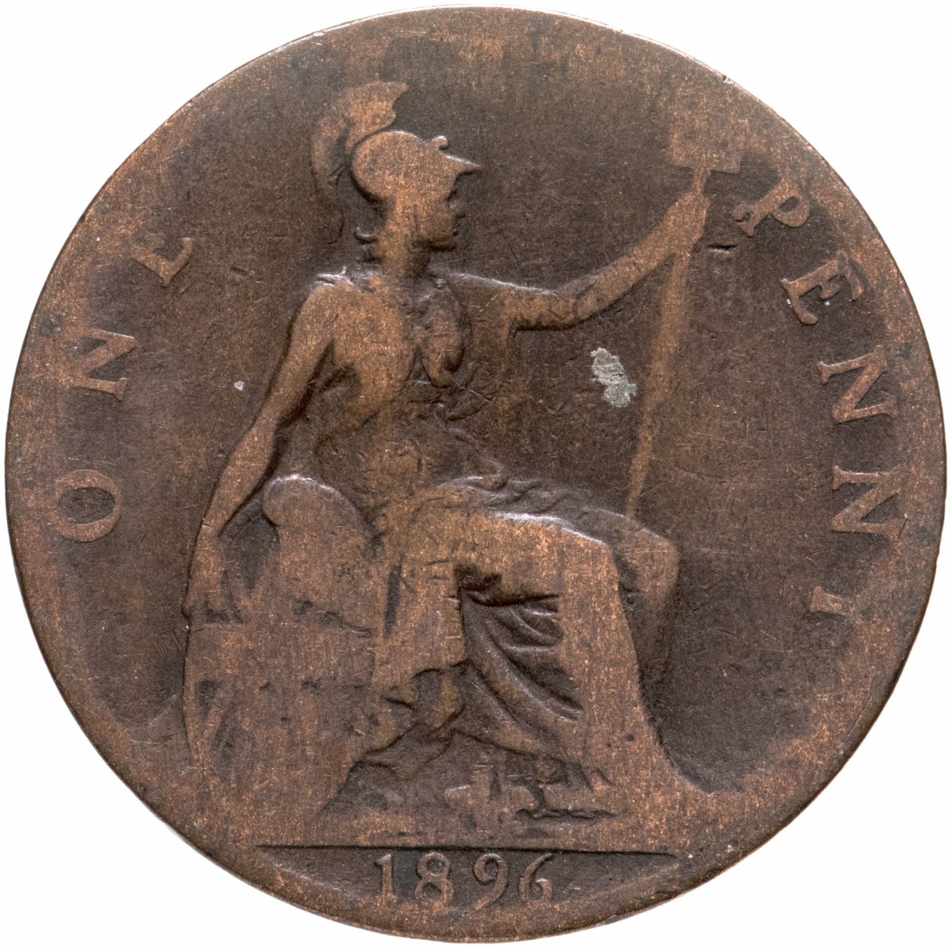 Великобритания 1 пенни penny 1896, Бронза, в сохранности F