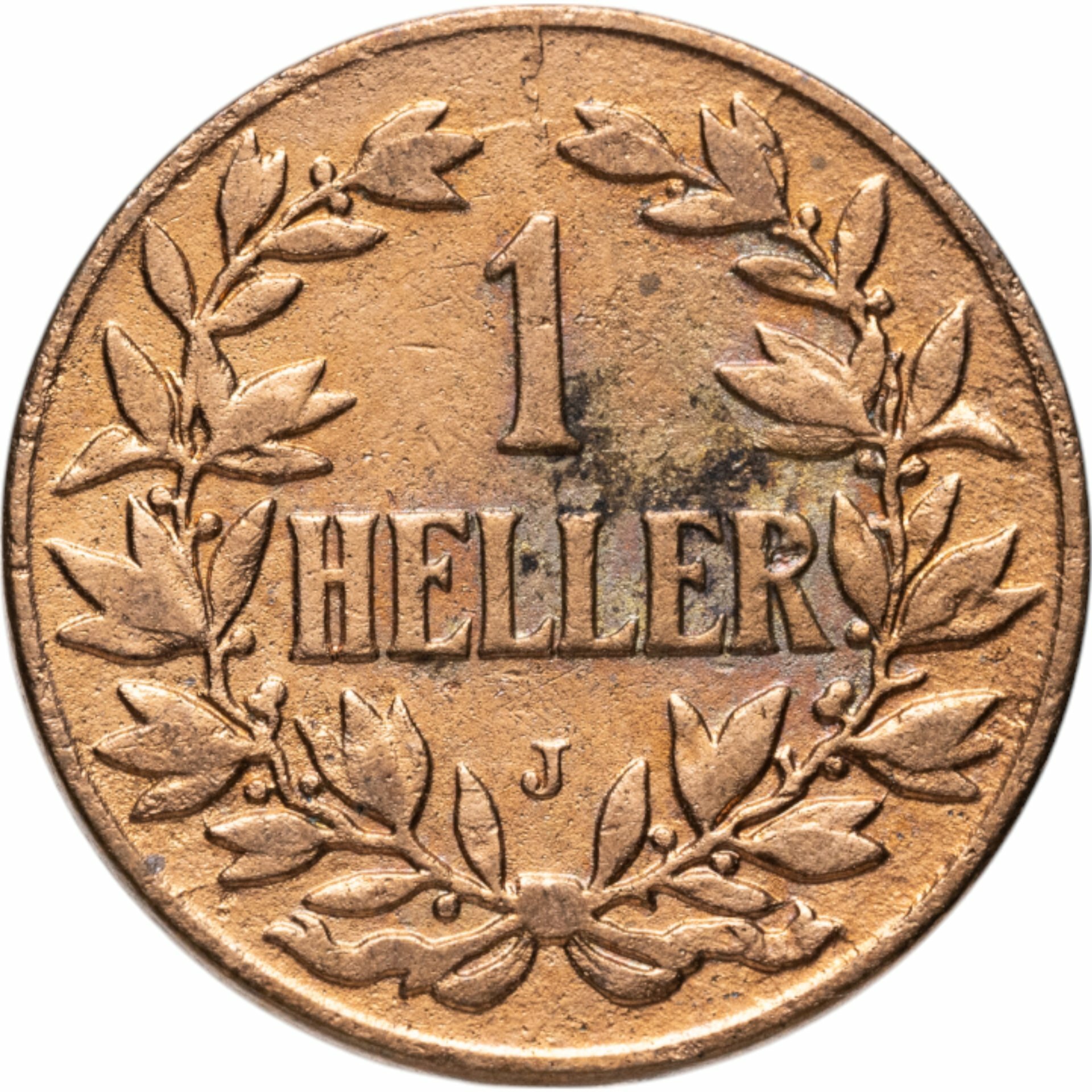 Германская Восточная Африка 1 геллер heller 1907 J, Бронза, в сохранности XF