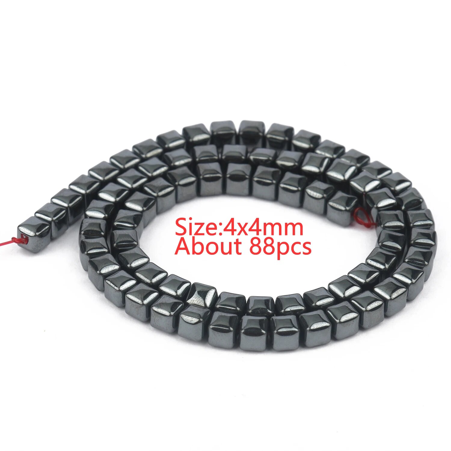 Черный гематит бусины Xilitata 24 шт B3-cube 4x4mm