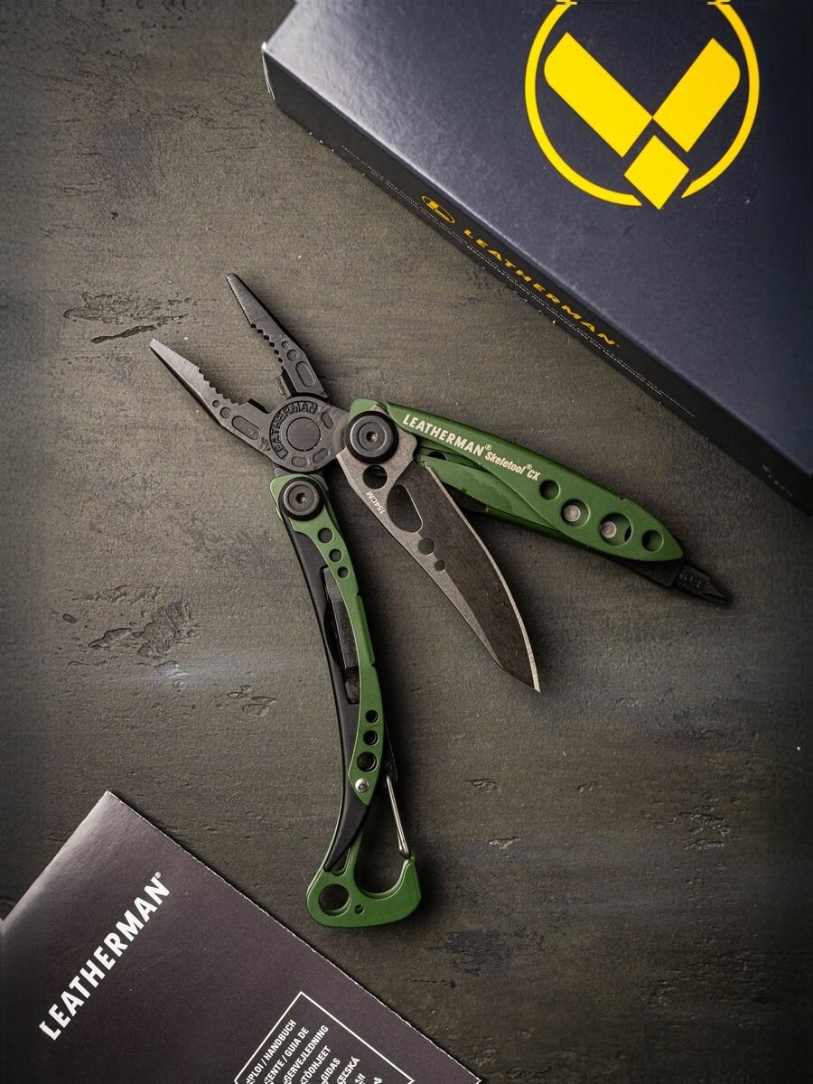 Мультитул Leatherman Skeletool CX OD Green, нержавеющая сталь, 7 функций