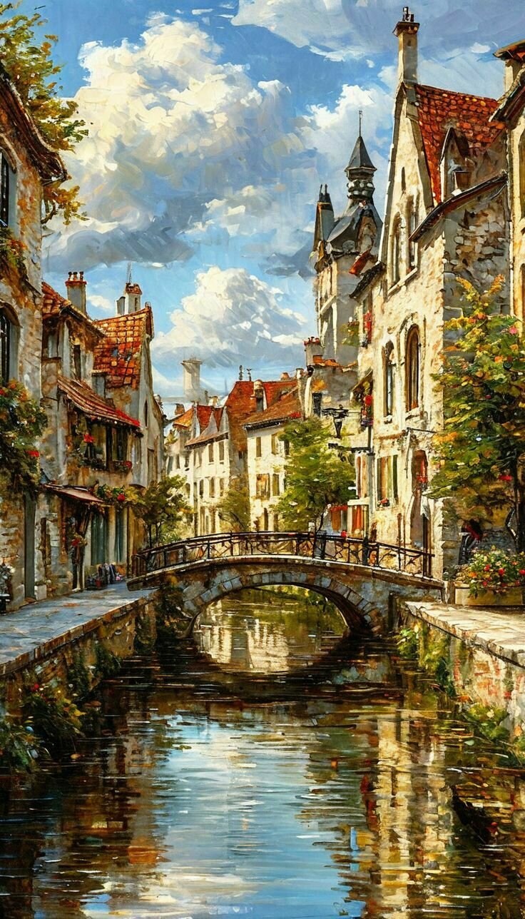 Алмазная живопись"Мост Аржантёй" Клода Моне / Знаменитая картина", 5D, круглая, 40x50 см. Производитель: Brose Art.