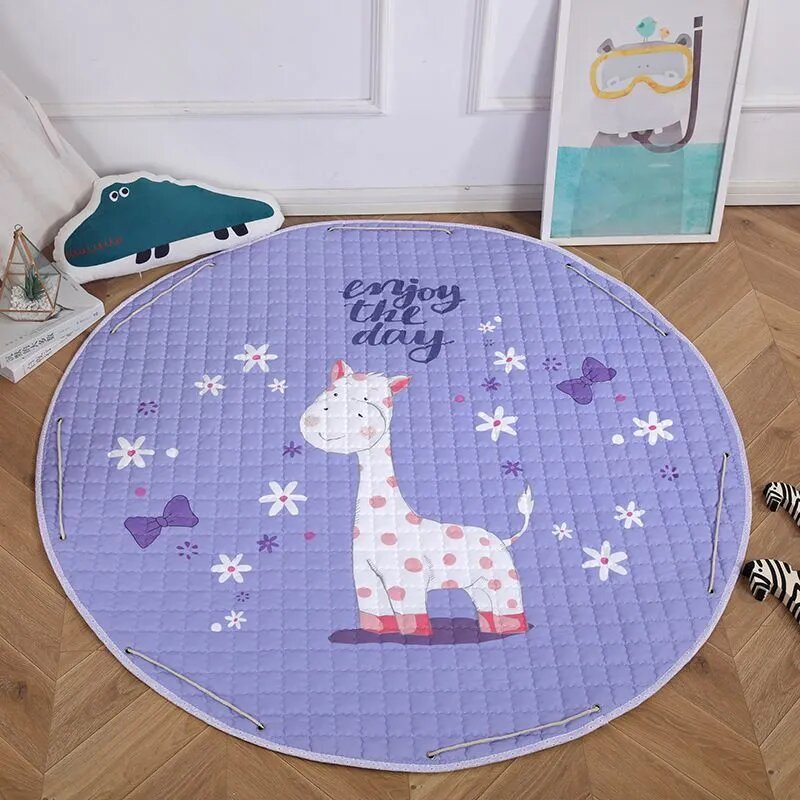 Коврик детский для ползания малыша - мешок для хранения игрушек, диаметр 150 см,