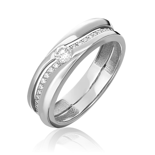 Кольцо, белое золото, 585 проба, бриллиант