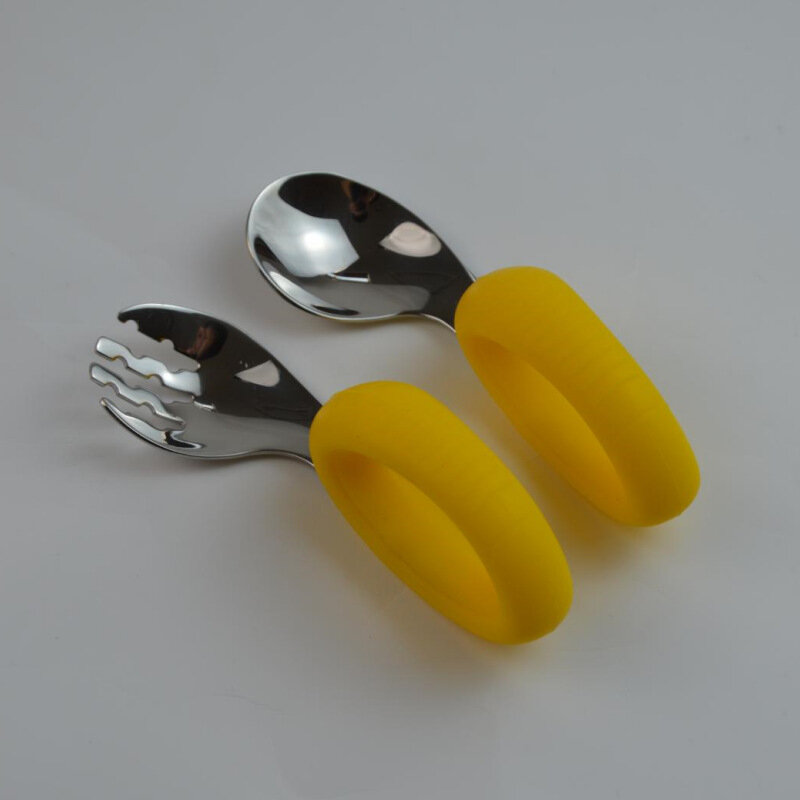 Набор вилки и ложки из PPSU силикона, 316 нержавеющая сталь, короткая ручка для малышей, вилка и ложка для детского сада, самостоятельное питание