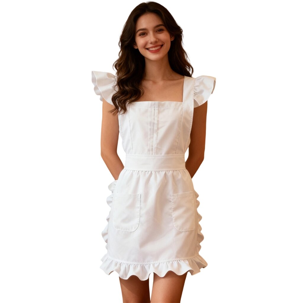 Кружевной фартук горничной из листьев лотоса