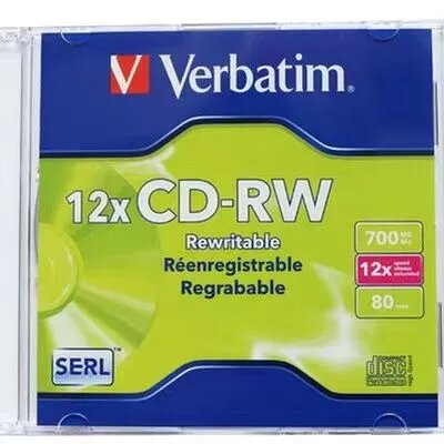 Verbatim Диск для записи CD-RW, 700 МБ, 1 шт