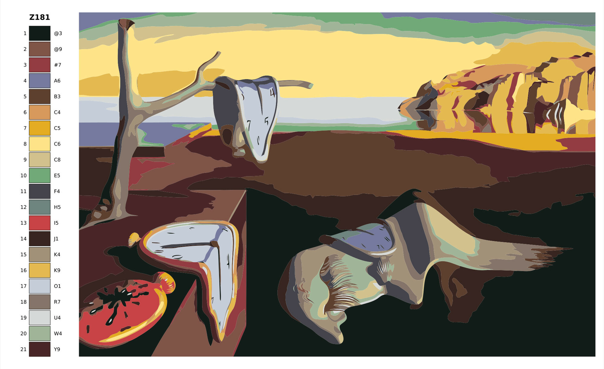 Картина по номерам Z-181 "Сальвадор Дали. Постоянство памяти" 70x110