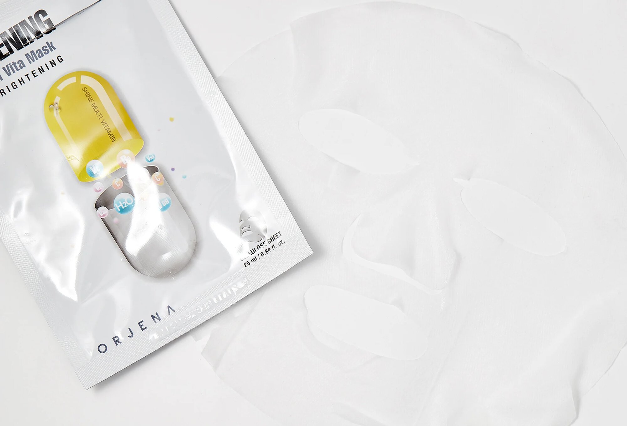 Тканевая маска ORJENA Whitening Essential Vita Mask, отбеливание, сияние, увлажнение, восстановление