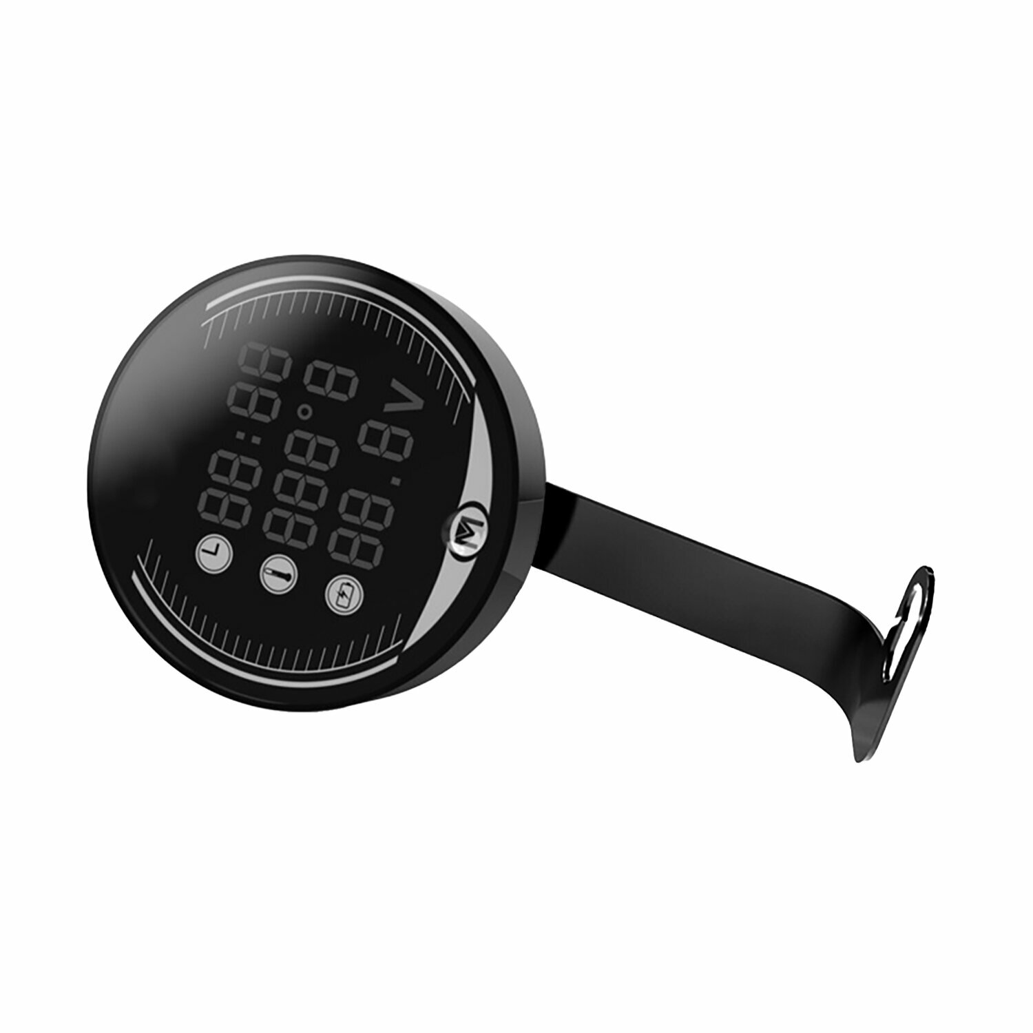 Мотоциклетный вольтметр с дисплеем времени и температуры LED 3 в 1 ночное зрение, диапазон напряжения 9-24V, материал ABS, цвет черный, размер упаковки 12.5*10.8*5cm, вес упаковки 168g, в комплект входят 1 вольтметр и 1 набор крепежных деталей