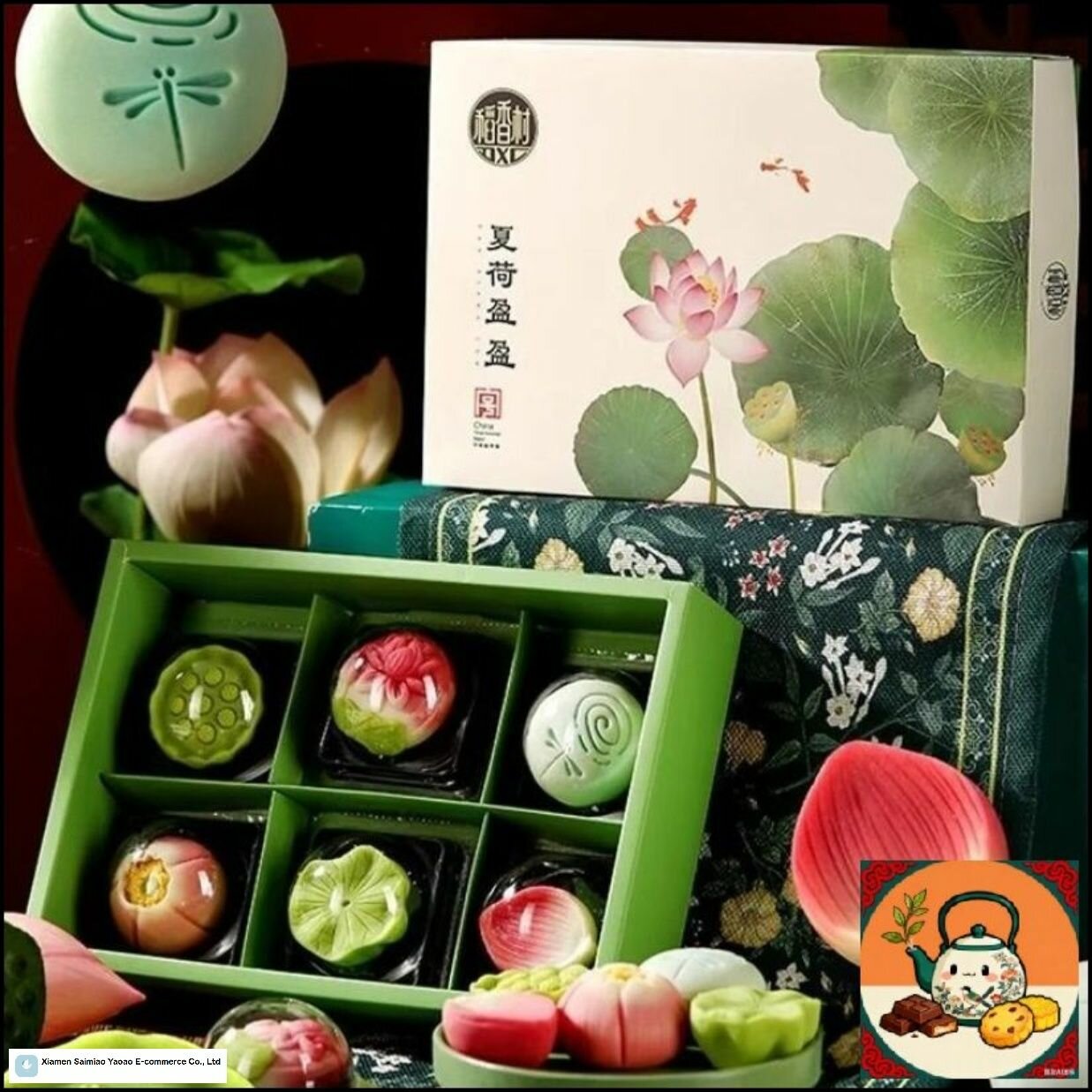 Подарочная коробка для китайской выпечки Xia He Yingying (6 шт)