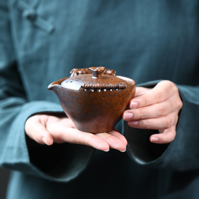 Фиолетовый песок дрова сжигание чайник чай кипения фиолетовый песок плита теплый угольный горшок винный горшок дрова