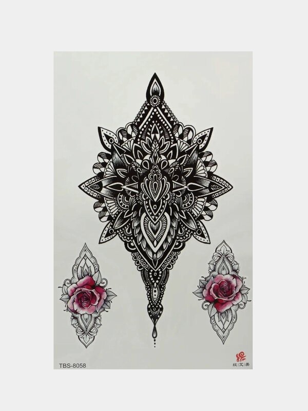 Временная переводная татуировка Графика Розы, тату