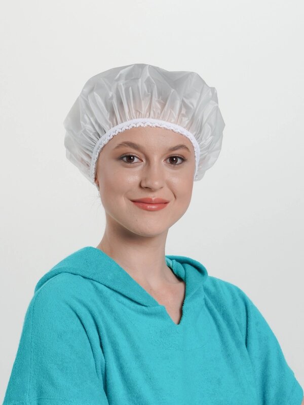 Шапочка для душа Домашний сундук многоразовая, белая