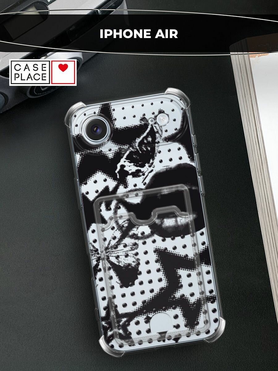 Чехол на Apple iPhone Air (Айфон Айр) с картой и принтом Стильный черный 2