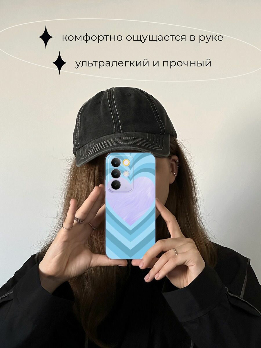 Чехол на Realme C85 / Реалми C85 с принтом Blue heart, прозрачный — фото 1