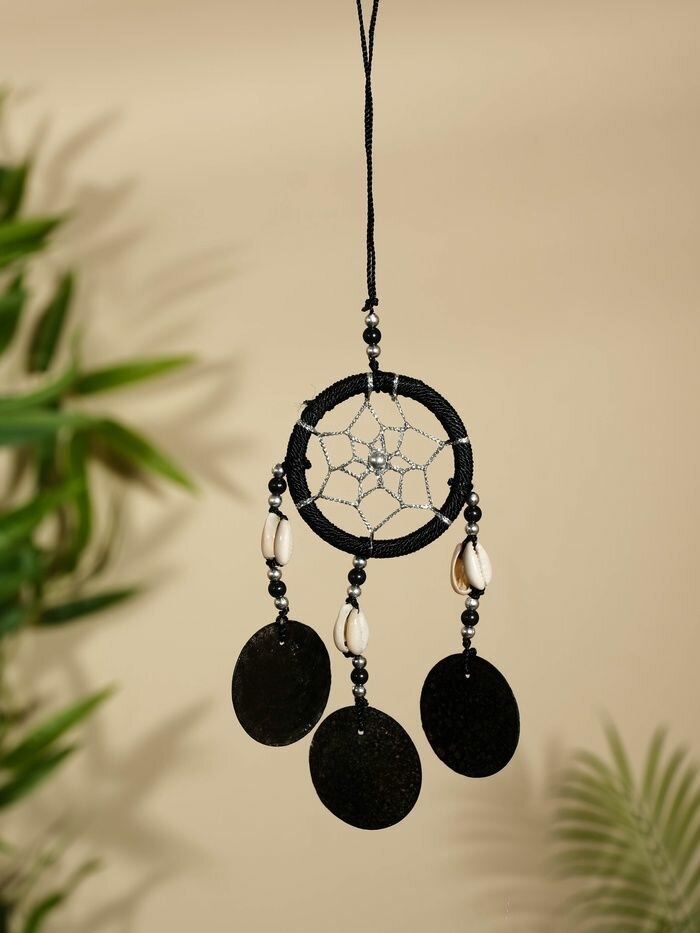 Ловец снов Sima-land 5х18 см, чёрный, круглый, пластик, текстиль