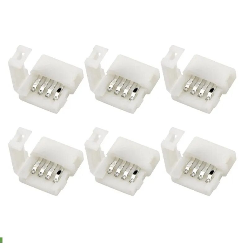 10PCS 5050 4-контактный разъем RGB угловые зажимы пряжка светодиодная лента адаптер свет аксессуар (белый)
