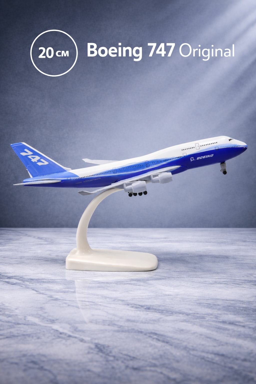 Модель самолёта металлическая Boeing 747 - 20 см.