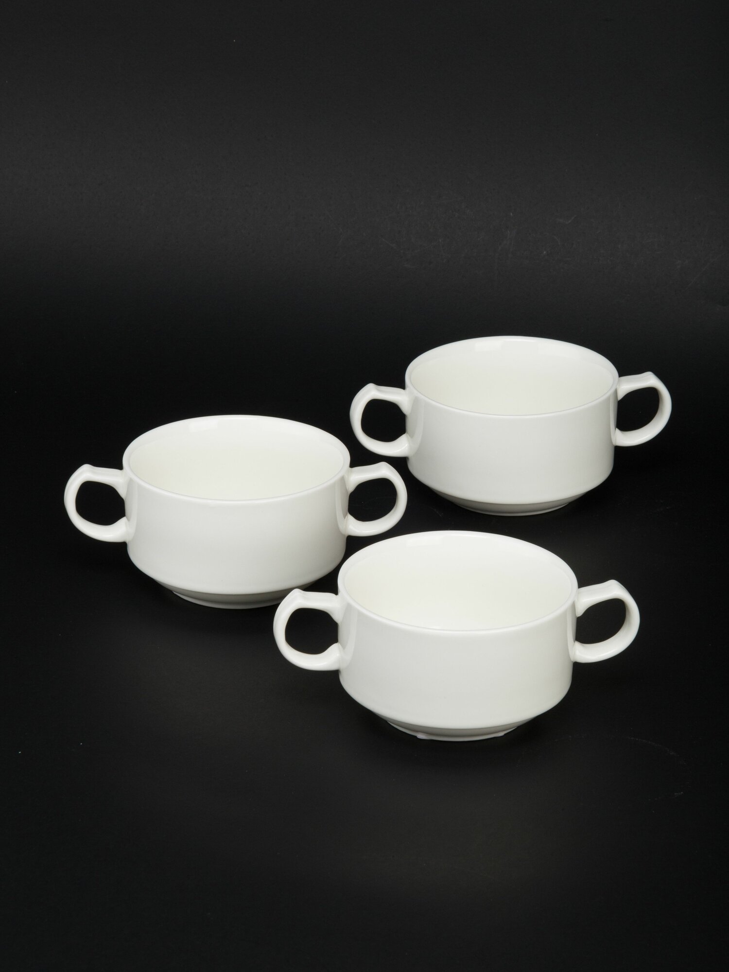 Бульонница 350мл фарфоровая 3 штуки