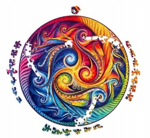 Деревянный пазл для детей и взрослых Unidragon, мандала "спиральное воплощение",700 элементов 4640157452671