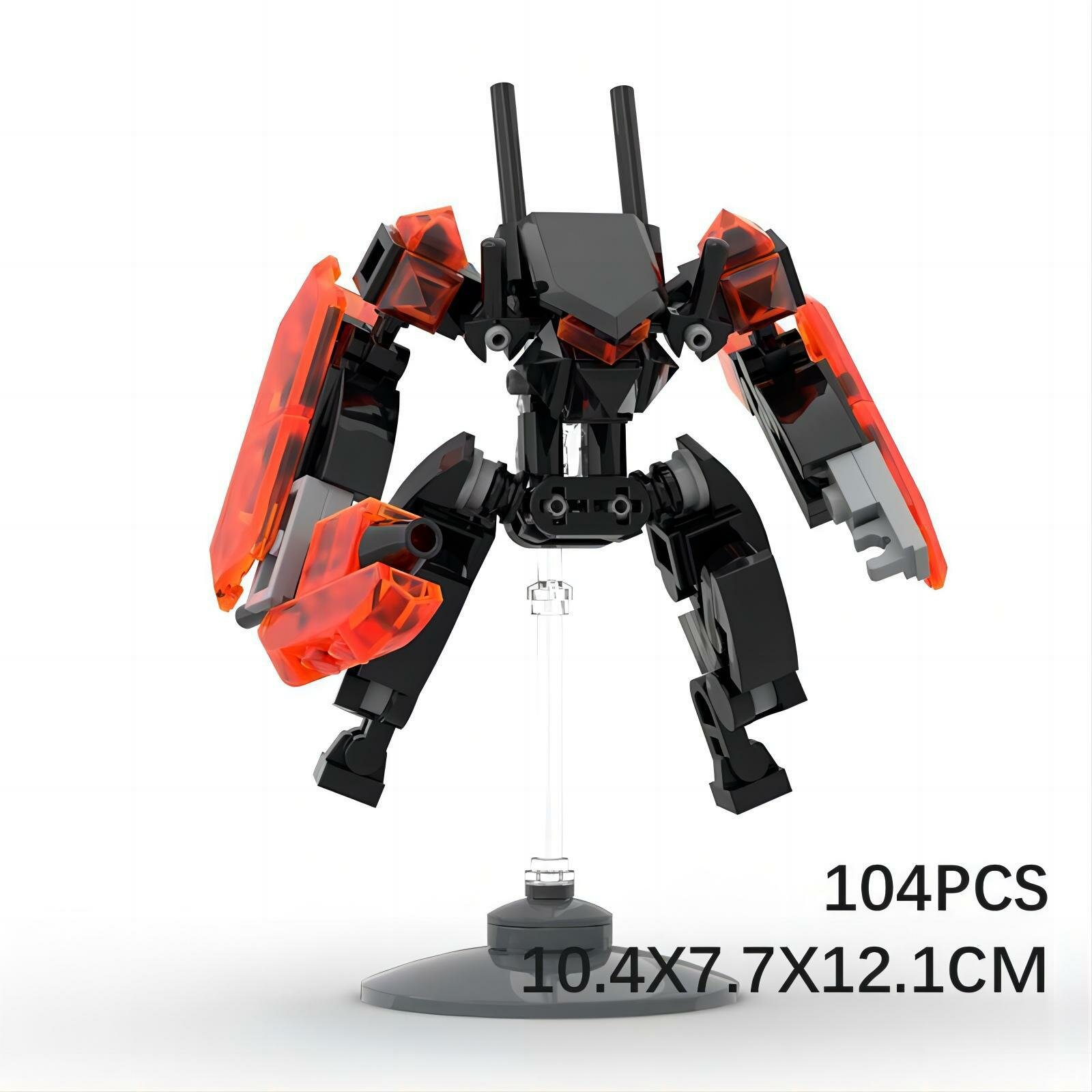 Маленький мех красный топор MOC собранный экзоскелет робот образовательный орнамент DIY строительный блок игрушка