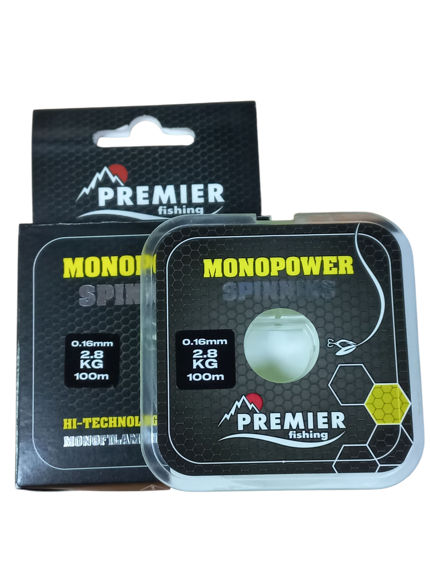 Леска MONOPOWER SPINNING 0,16mm/100m F.Yellow Nylon (PR-MS-Y-016-100) Premier Fishing