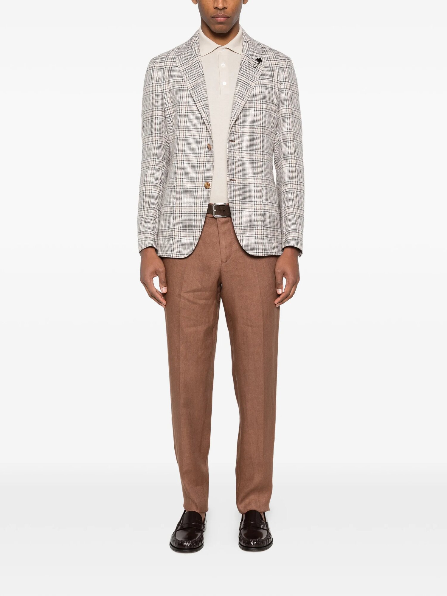 Куртка Lardini Checked single-breasted jacket, размер 52, разноцветный — фото 1