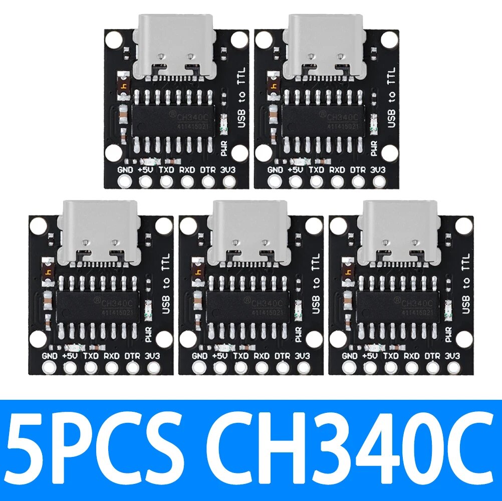 5шт USB to TTL CH340C конвертер USB-UART адаптер